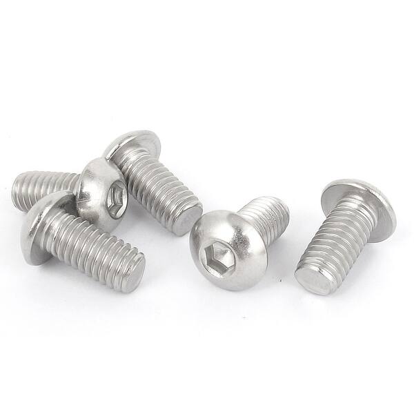 5pcs 3/8"-16x3/4" Stainless Steel Hex Socket Button Head Bolts Screws ...