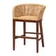 Papua Modern Bohemian Natural Rattan and Acacia Wood Counter Stool ...