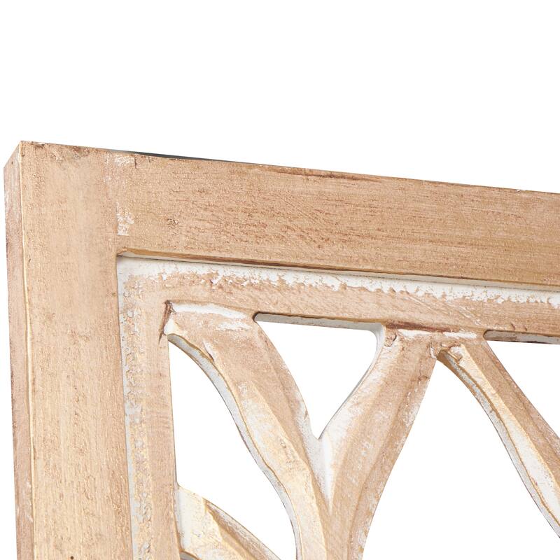 Gold Wooden Hinged Foldable Partition 4 Panel Tree Partition Room ...