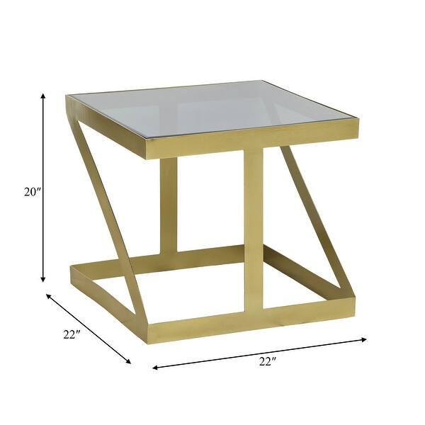 Sagebrook Home Modern Glam 20" Metal and Glass Gold and Black Side ...