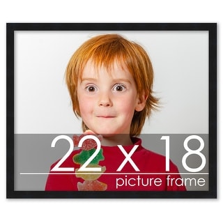 22x18 Contemporary Black Complete Wood Picture Frame with UV Acrylic ...