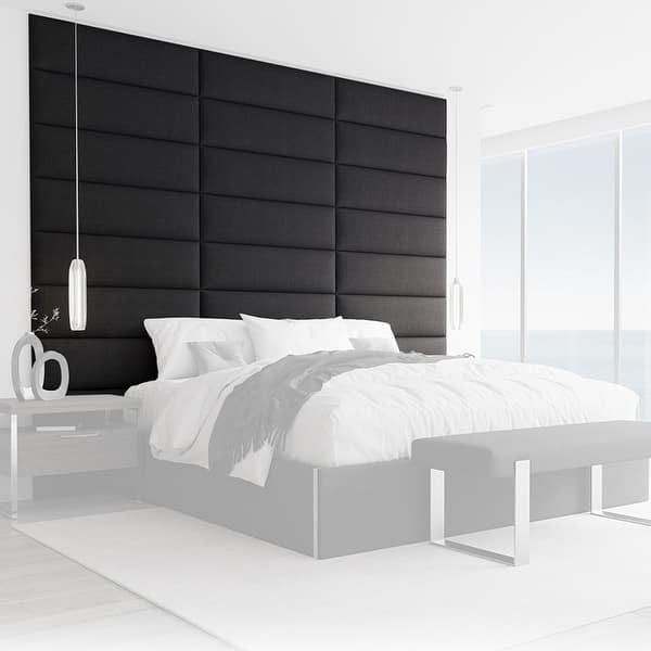VANT Upholstered Headboards Steal Grey 39 Inch Set of 4 panels Bed Bath Beyond 30278694
