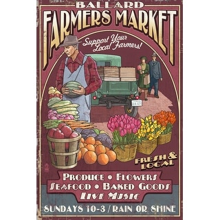 Seattle WA Ballard Farmers Market Sign LP Artwork (100% Cotton Towel ...