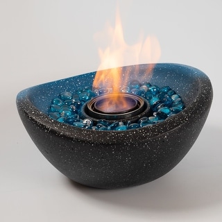 Blue-Black Tabletop Fire Pit with Spray Dot - Bed Bath & Beyond - 39499517