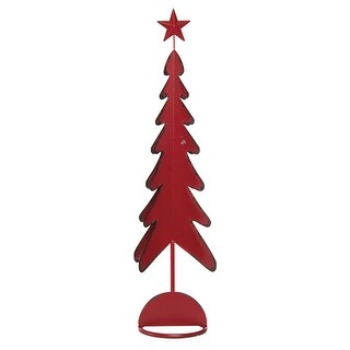 Transpac Metal 30 in. Red Christmas Dimensional Tree - Bed Bath ...