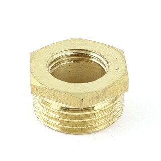 1/2 PT Male to 1/4PT Female Hex Thread Brass Bushing Piping Connector ...