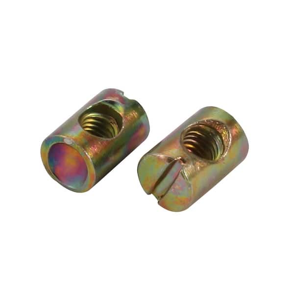 10pcs M6 Thread 15mm Height Zinc Plated Iron Slotted Drive Nuts ...