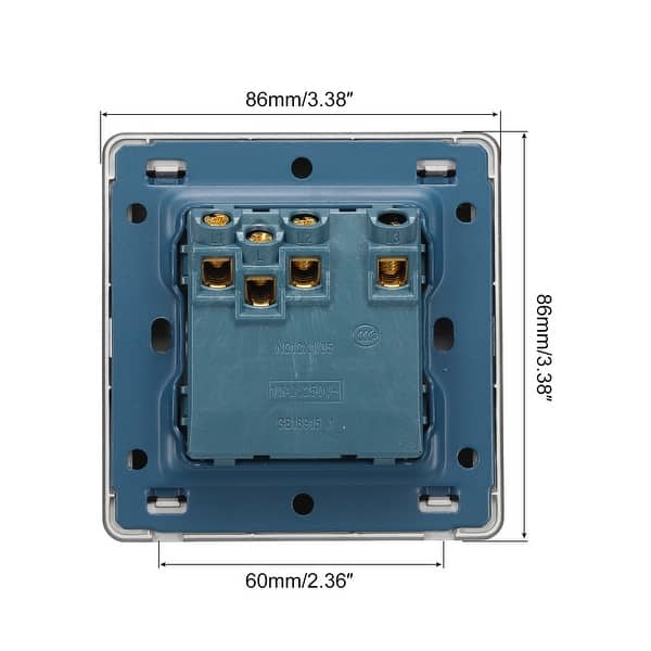 Light Switch Wall Panel Push Button 3 Gang 1 Way Grey 250V 10A ...