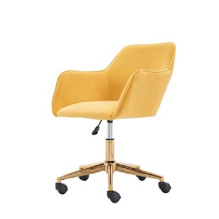 Modern Velvet Yellow Material Adjustable Height 360 Revolving Home ...
