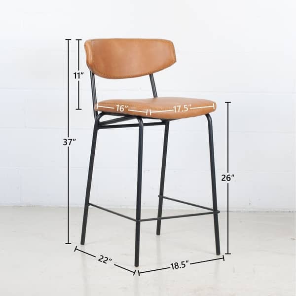 Ingrid Modern Faux Leather & Metal Bar/Counter Stool (29/26 inch) - Bed ...