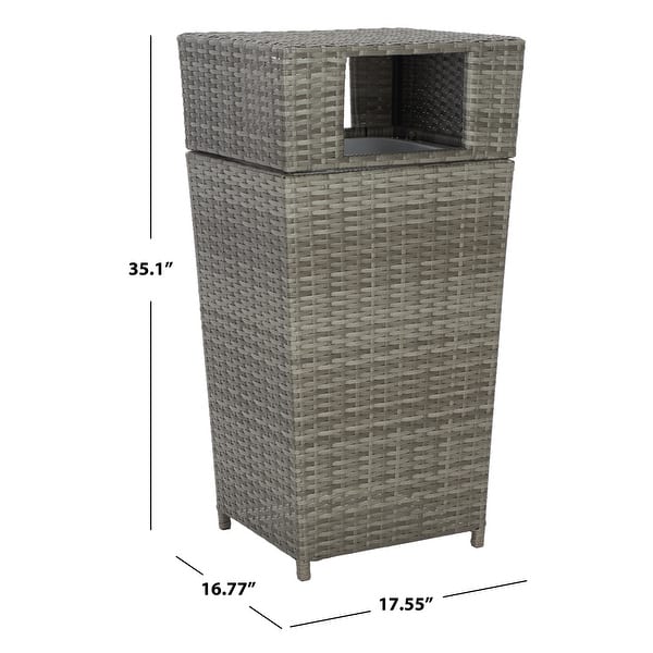 SAFAVIEH Outdoor Mazeli Trash Bin (Fully Assembled) - Bed Bath & Beyond ...