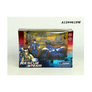 Blue and White Police Rescue Team Playset Children's Toy - Bed Bath ...