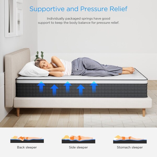 12 in Hybrid Mattress in a Box with Gel Memory Foam Back Pain Relief Cooling Medium Firm Support On Sale Bed Bath Beyond 40304753