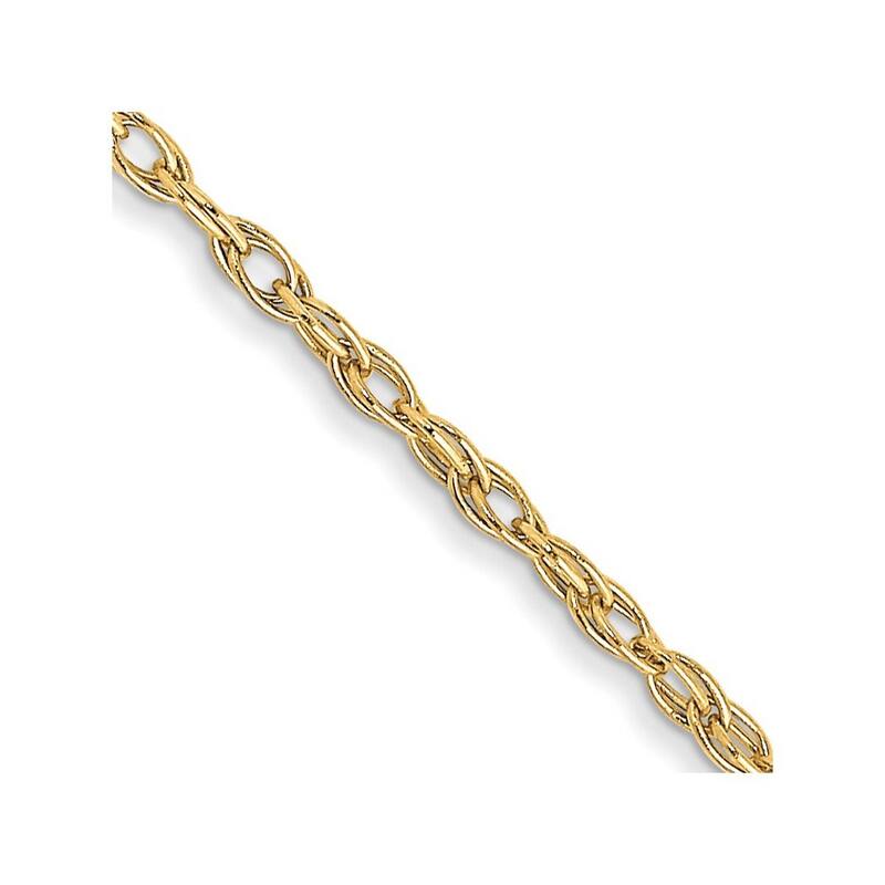 Curata 10k Yellow Gold 1.15mm Carded Cable Rope Chain Necklace (Spring ...