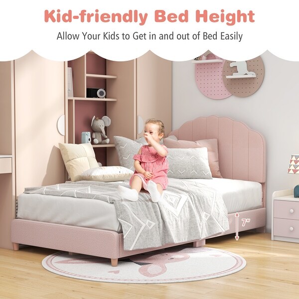 Twin Bed Frame with Height Adjustable Headboard and Sturdy Wooden Slats A Bed Bath Beyond 40817298