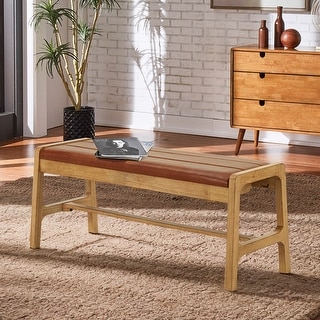 Cesis Modern Scandinavian Light Oak Finish Bench - Bed Bath & Beyond ...