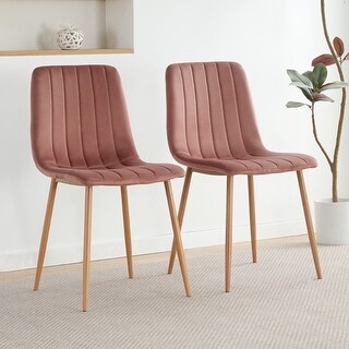 pink velvet dining chair, modern kitchen dining chair with backrest ...
