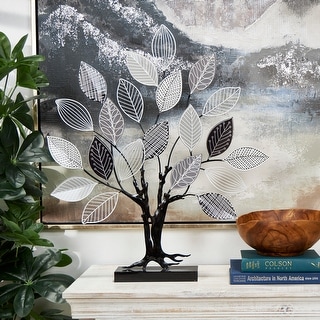 Black Metal Tree Decorative Sculpture - Bed Bath & Beyond - 39054025
