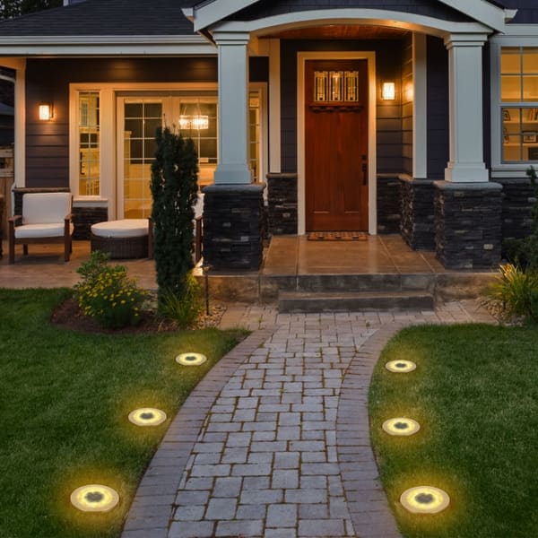 Solar Ground Lights Outdoor Waterproof Disc Lights for Deck,Garden,Pathway - Bed Bath & Beyond ...