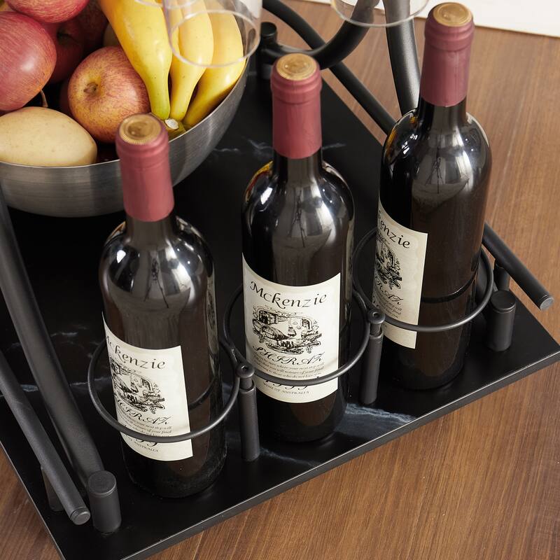 Bar Cart Slide Bar Serving Cart Retro Style Wine Cart Rolling Drink ...