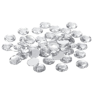 25mm Flat Back Round Acrylic Rhinestones, 100 Pack Plastic Circle Gems ...