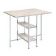 Katrice Antique White and Chrome Counter Height Table with 2 Shelves ...