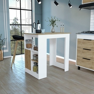 36-Inch Kitchen Island Featuring Three Open Shelves and Push-to-Open ...