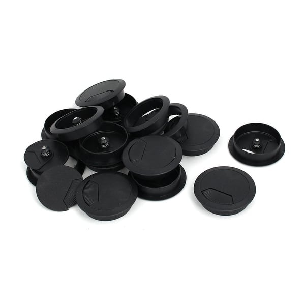 Computer Desk Round Grommet Wire Cable Hole Cover Black 60mm Dia 15pcs ...