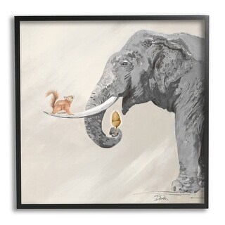 Stupell Fun Elephant And Squirrel Acorn Animals Framed Giclee Art by ...