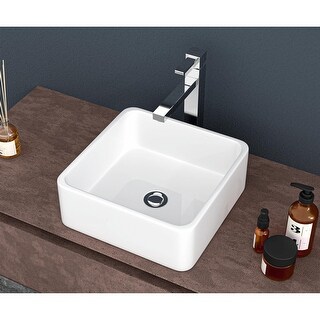 15x15 Inch White Ceramic Square Vessel Bathroom Sink - 15x15 Inch - Bed ...