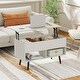 Lift Top Coffee Table with Hidden Compartment & Open Shelves, Flip Top ...
