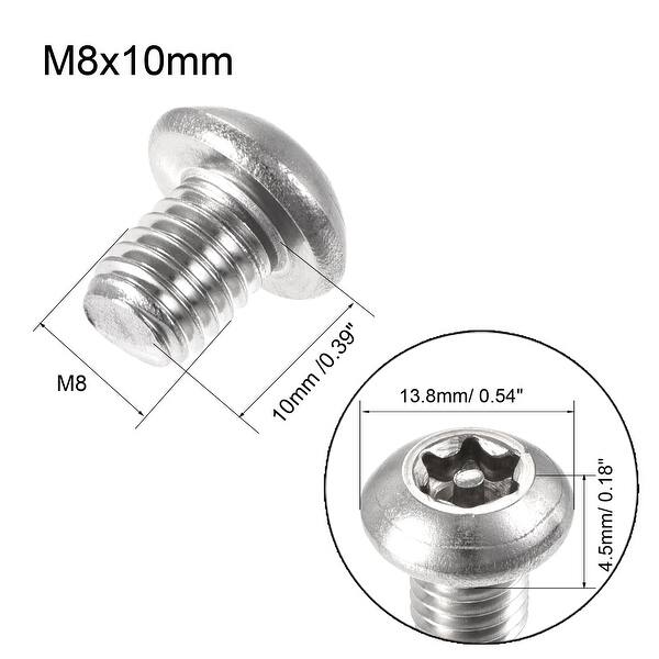 M8x10mm Torx Security Machine Screw 20pcs Pan Head Screws w T40 L-Type ...