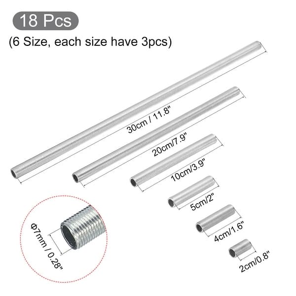 126pcs Lamp Pipe Kit with Lock Nuts Washers 1/8IP Thread Fasteners ...