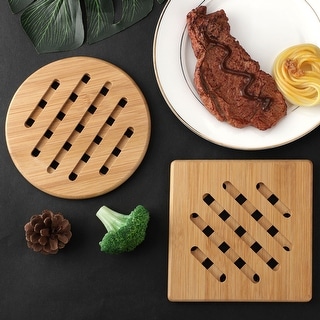 Bamboo Heat Resistant Mat Mats Round & Square Washable Placemats - Bed ...