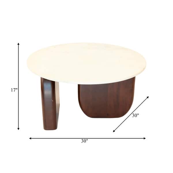 Sagebrook Home Modern 17"H Marble/Wood Abstract Oval Coffee Table - 30 ...