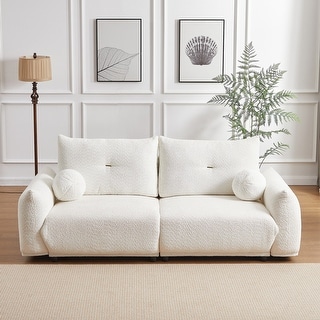 Wool Love Seater Sofa 90 Inch Comfortable Sofa, Wool Sofa with 2 ...