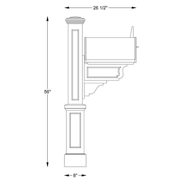 Arm Mount Black Polyethylene and Plastic Mailbox Post - Bed Bath ...