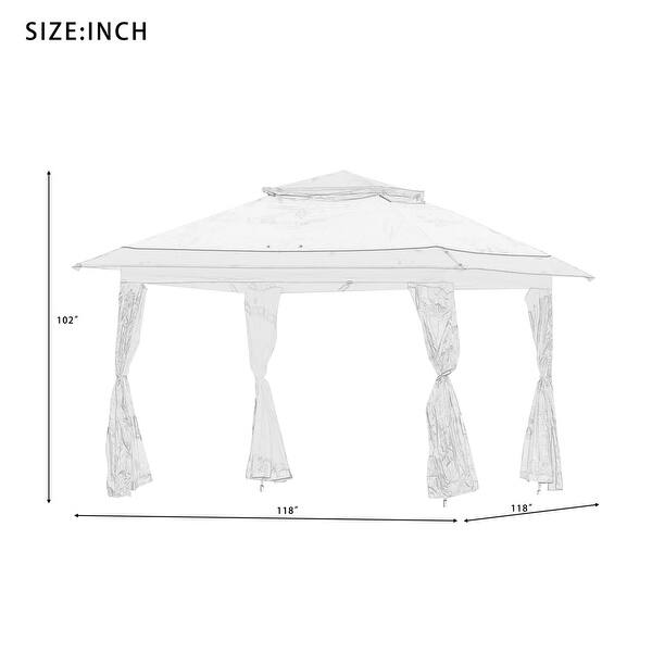Outdoor Patio Gazebo Tent Canopy Soft Top with Double Roof - Bed Bath ...