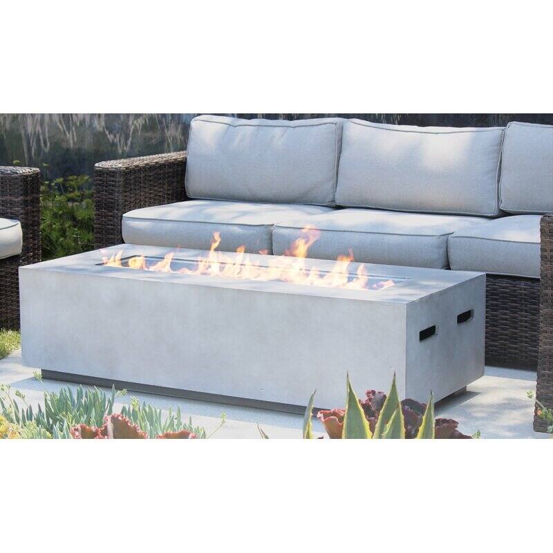 LSI Concrete Propane Outdoor Fire Pit Table - Overstock - 34241632