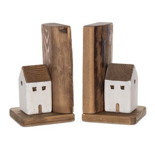 Wood House Bookend (Set of 2) - Bed Bath & Beyond - 38291005