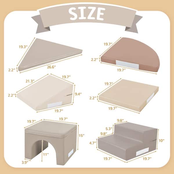 Soft Climb and Crawl Foam Playset 9 in 1 Safe Soft Foam Nugget Block ...