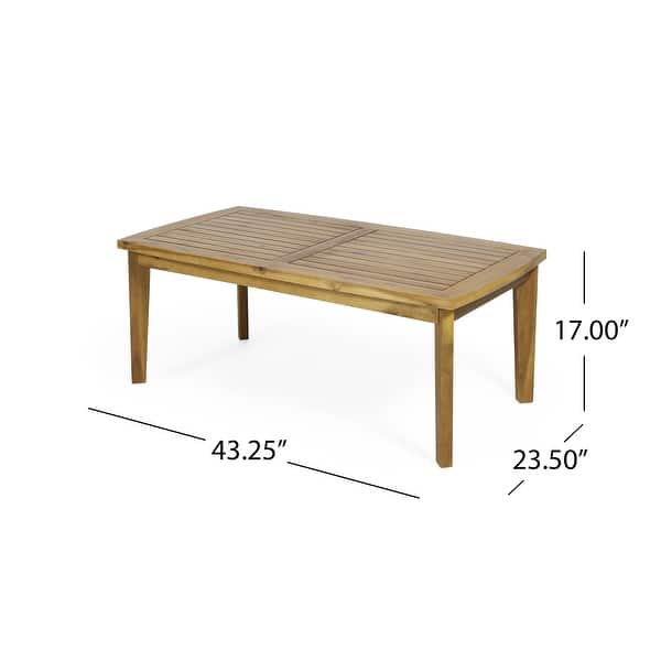 Solano Acacia Wood Outdoor Rectangular Coffee Table by Christopher ...