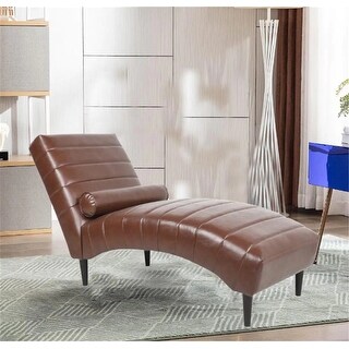 Modem Chaise Lounge For Bedroom Office Living Room, Luxury PU, Brown ...