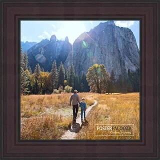 17x17 Traditional Mahogany Complete Wood Square Picture Frame with UV ...