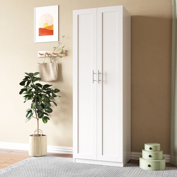 High wardrobe and kitchen cabinet with 2 doors and 3 partitions to ...