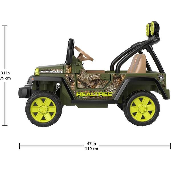 Realtree Jeep Wrangler Battery Powered 12V Ride On Vehicle - Multicolor ...