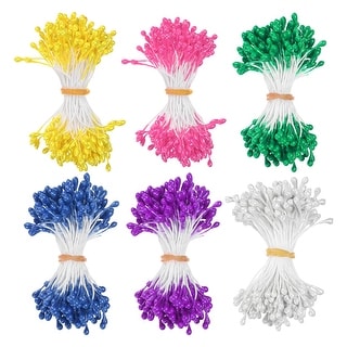 Flower Stamens for Crafts, Double Heads Artificial Pearl Floral Pistil ...