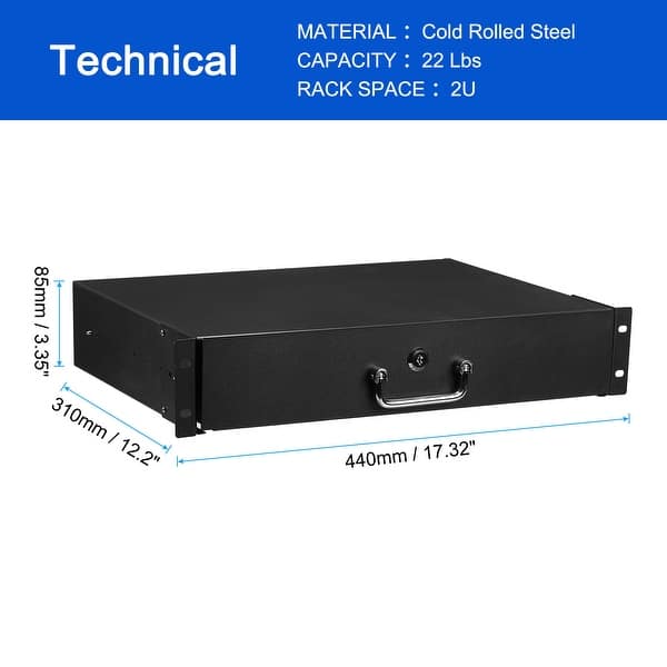 2U Rack Mount Drawer for 19 Inch AV/Network/DJ Equipment Racks or ...