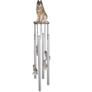 Q-Max 23" Long Round Top Wolf Wind Chime - Bed Bath & Beyond - 36644041