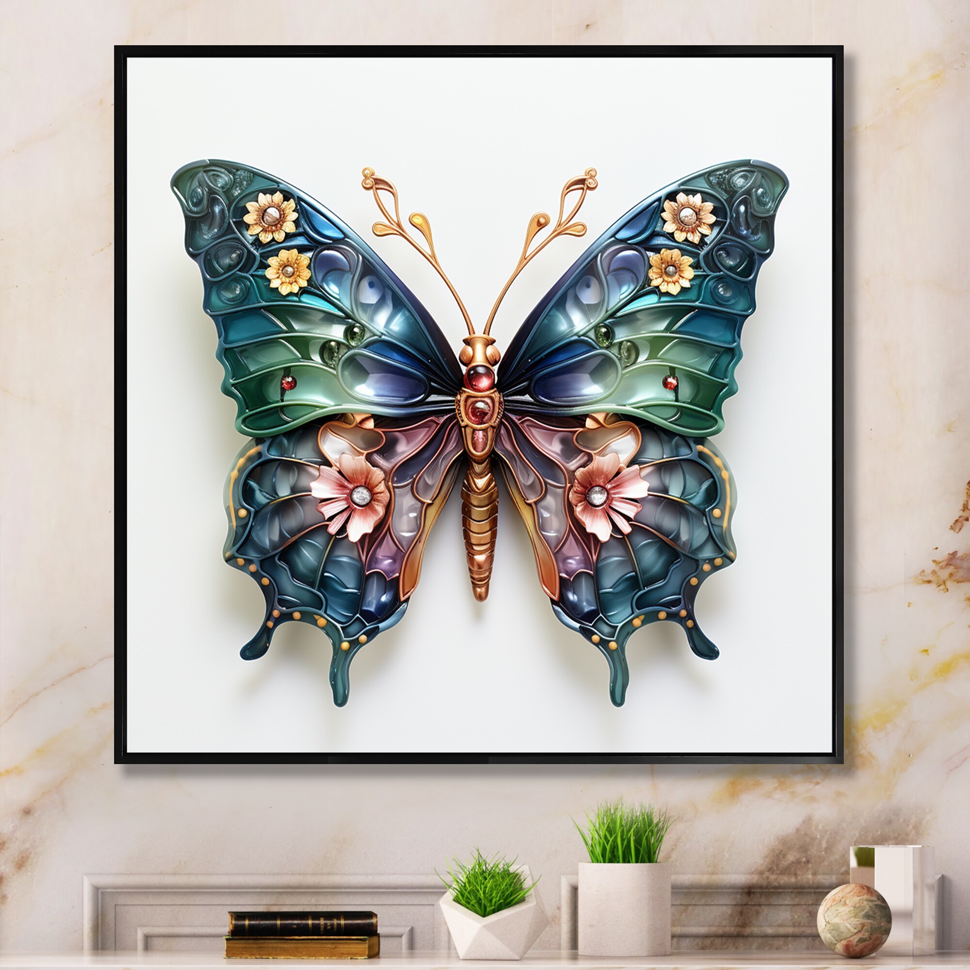 how to draw butterfly in wall